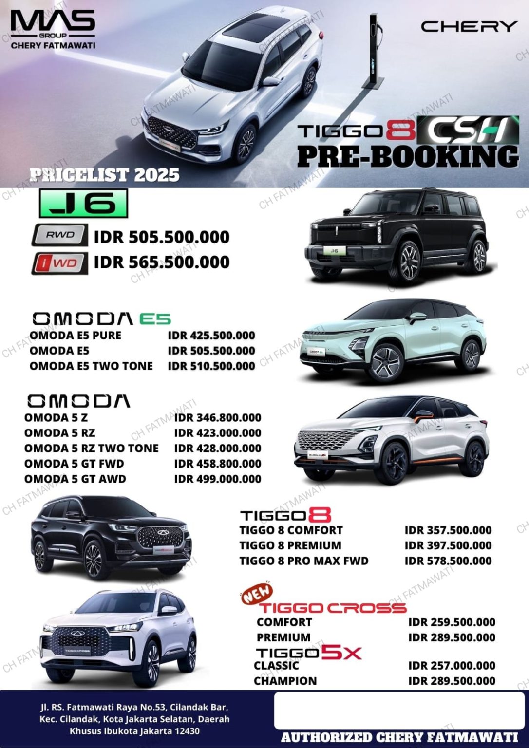 Pricelist – Chery Indonesia